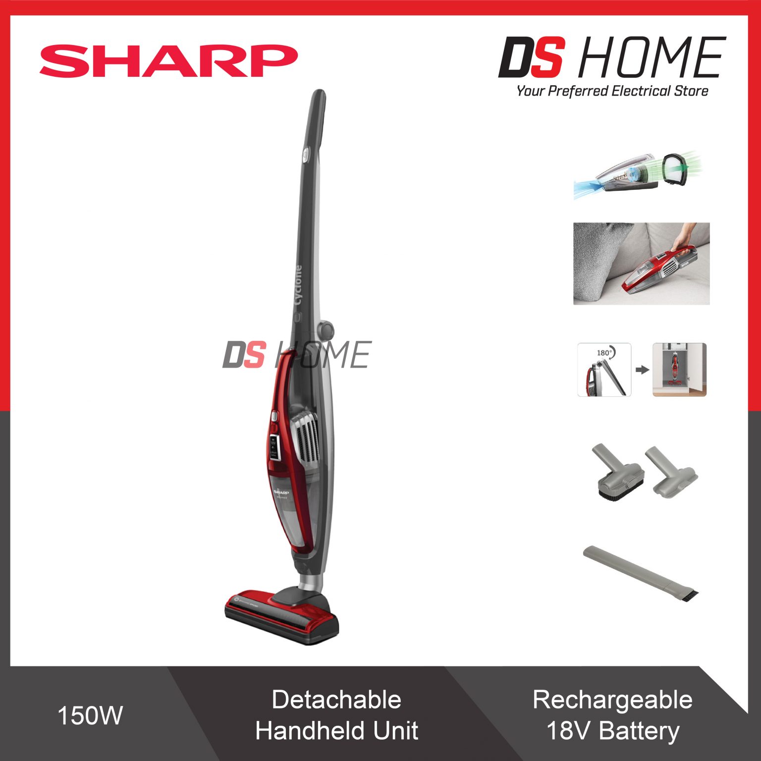 SHARP ECLH18S 150W STICK VACUUM CLEANER – DS HOME